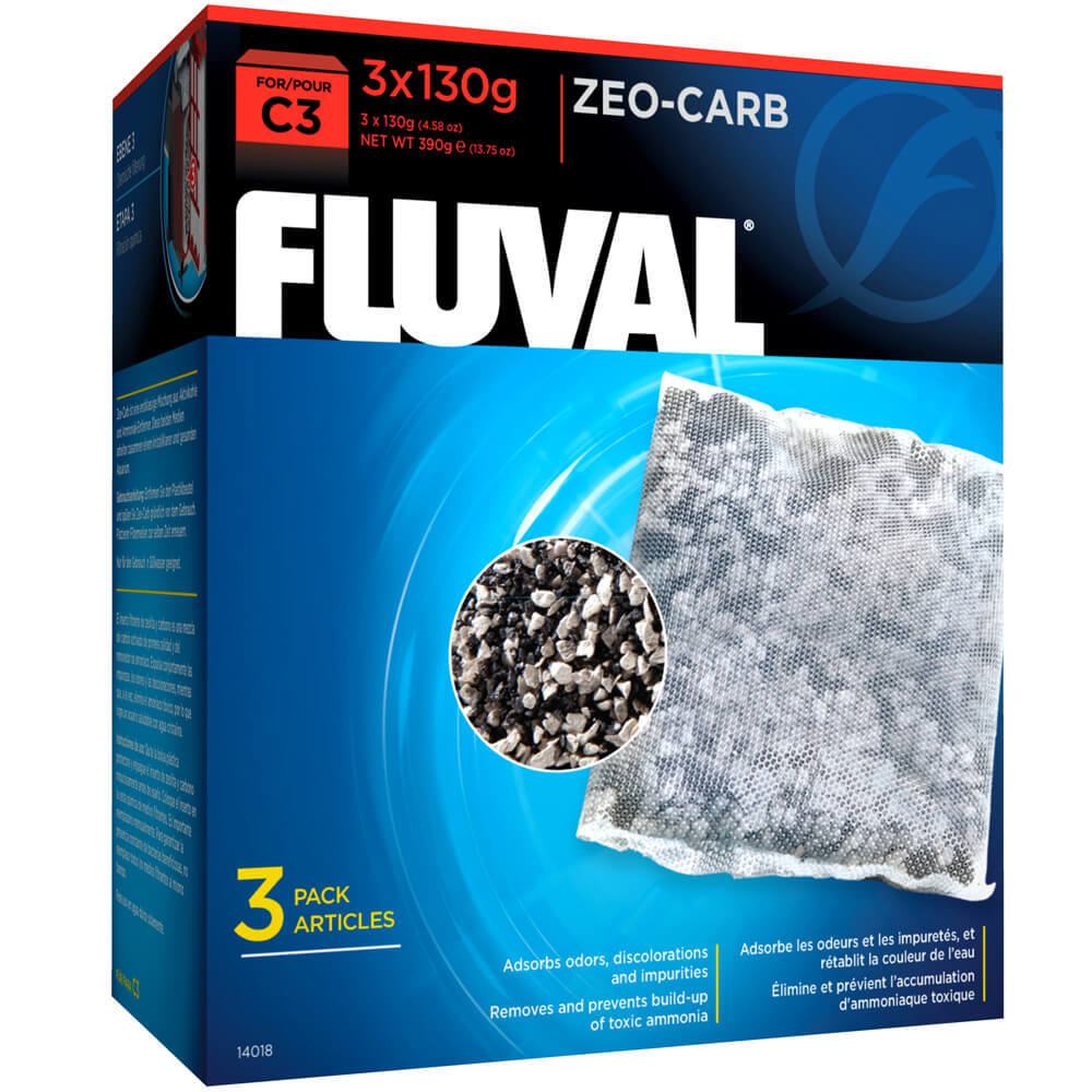 Fluval C3 Zeo-Carb, Replacement Aquarium Filter Media, 3-Pack ...